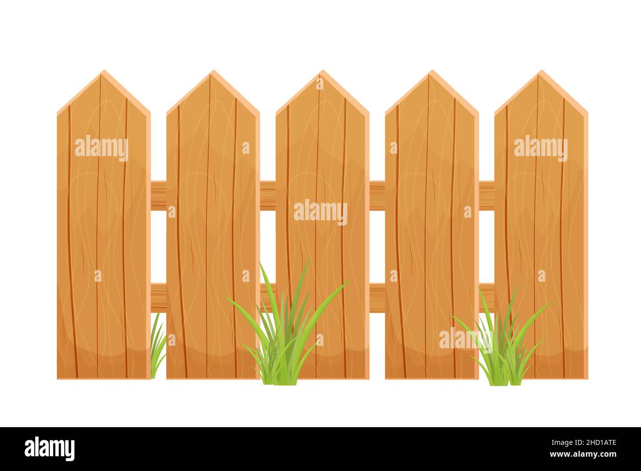 Wood cartoon fence textured, detailed isolated on white background ...