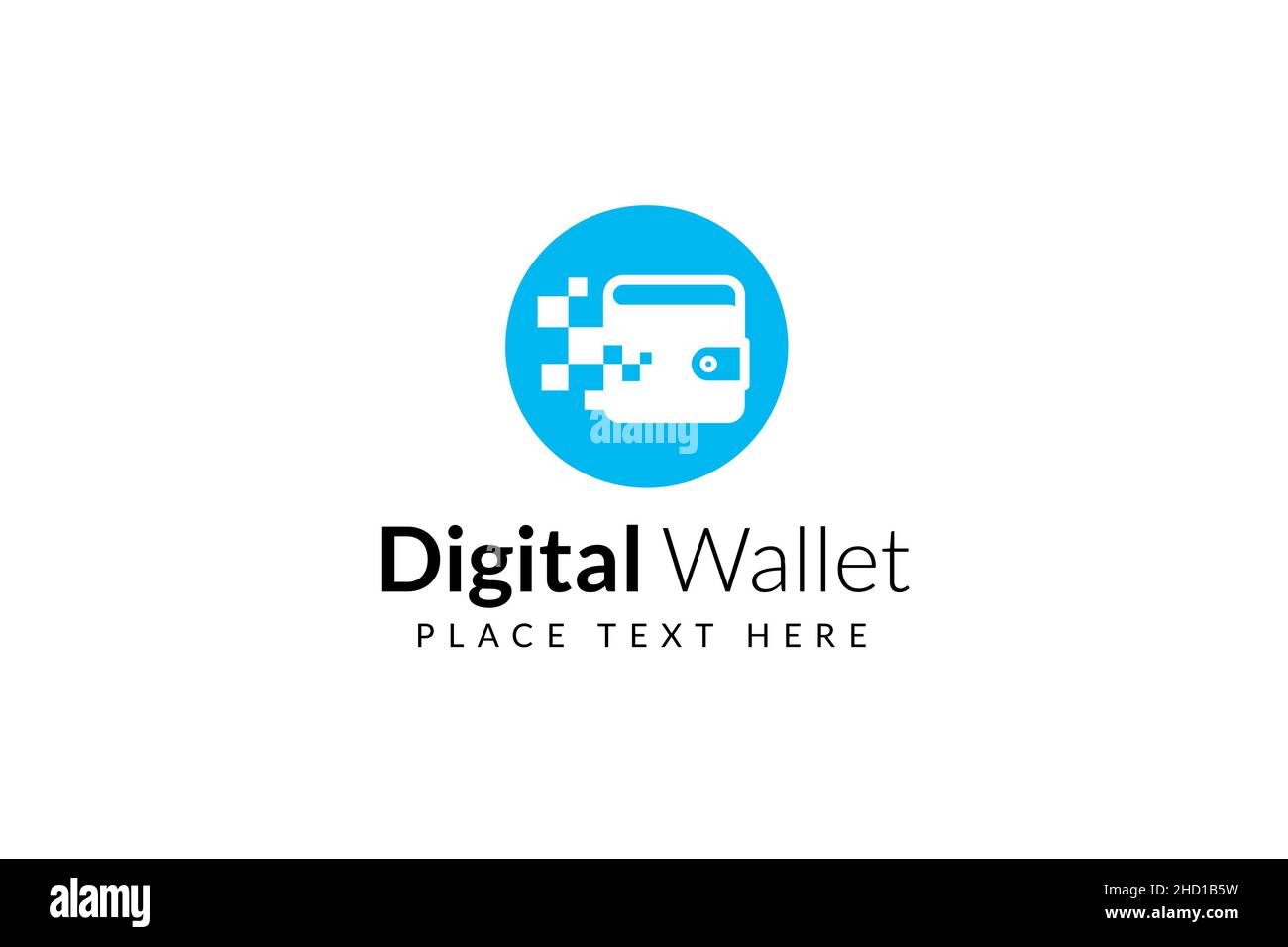 Digital wallet logo design template with pixel effect. Logo concept of ...