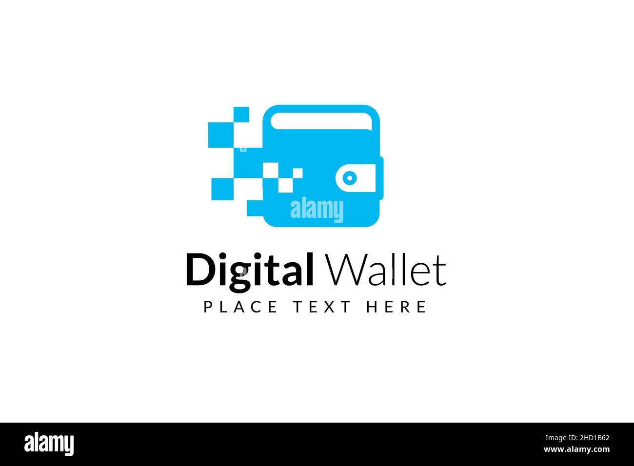 Digital wallet logo design template with pixel effect. Logo concept of ...