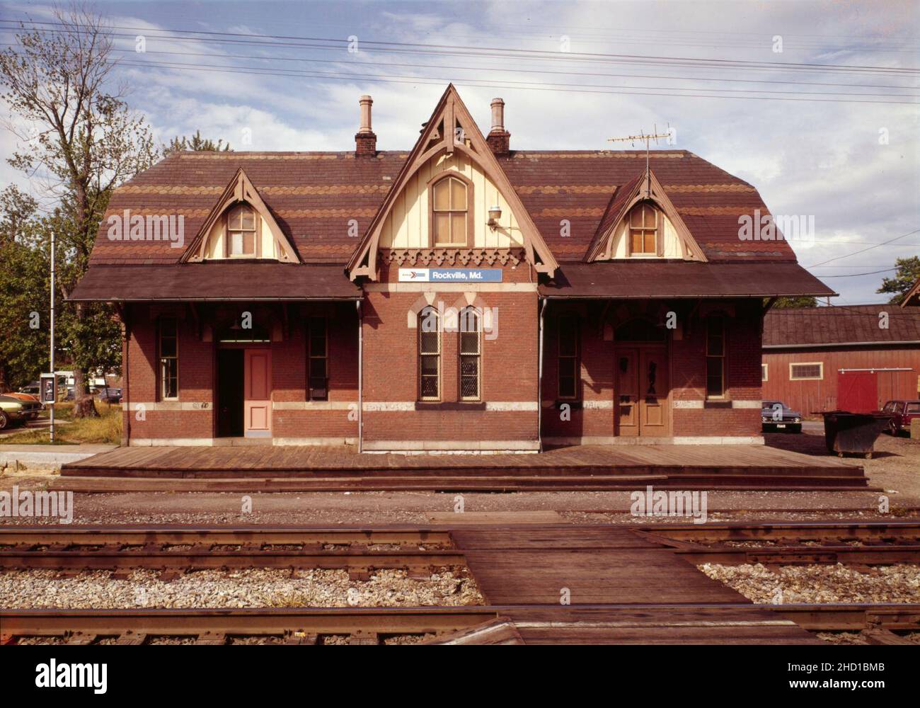 Rockville station trackside elevation, August 1978 Stock Photo - Alamy