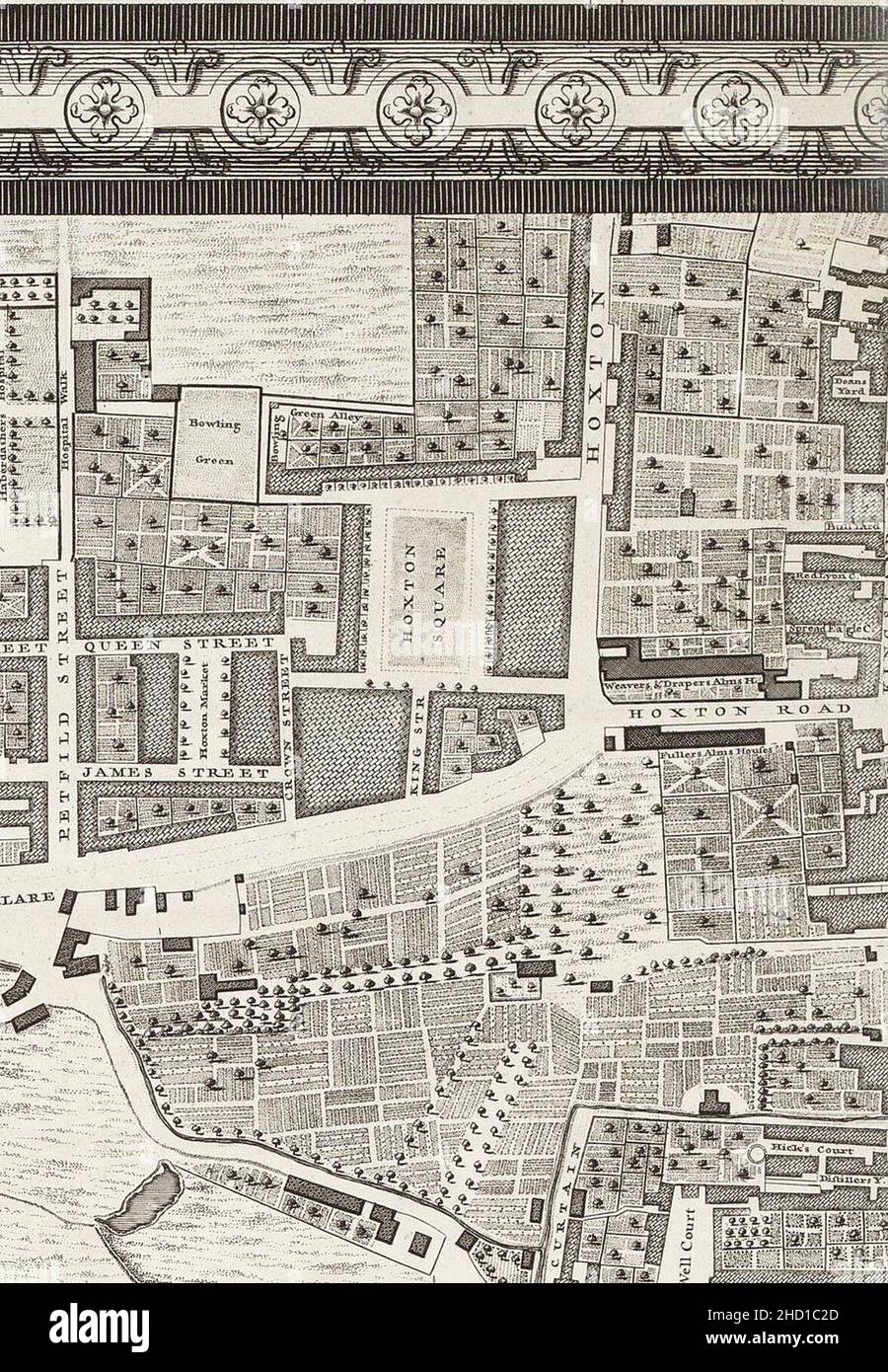 Rocque Map of London 1746 015 Stock Photo - Alamy