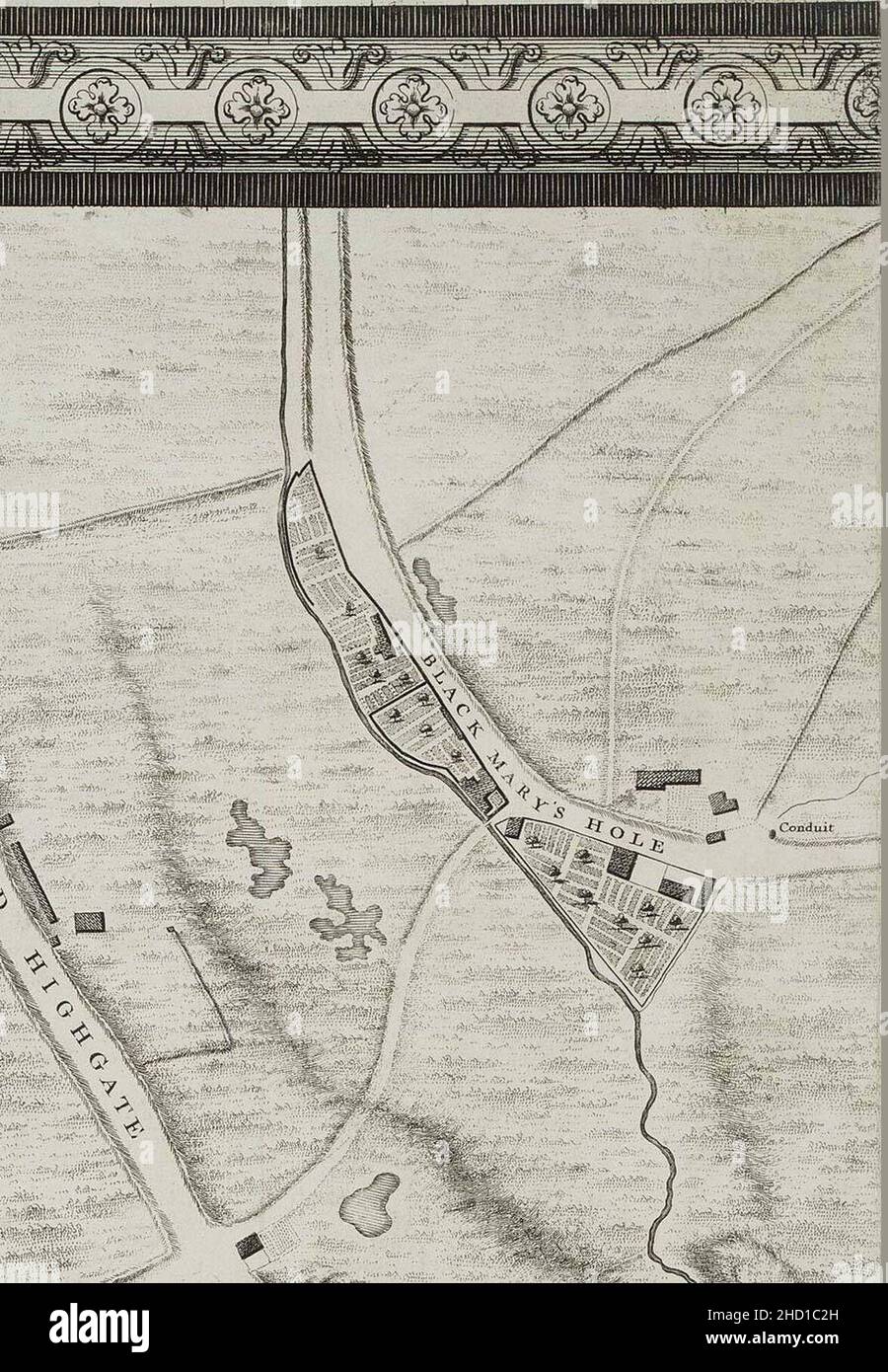 Rocque Map of London 1746 009 Stock Photo - Alamy