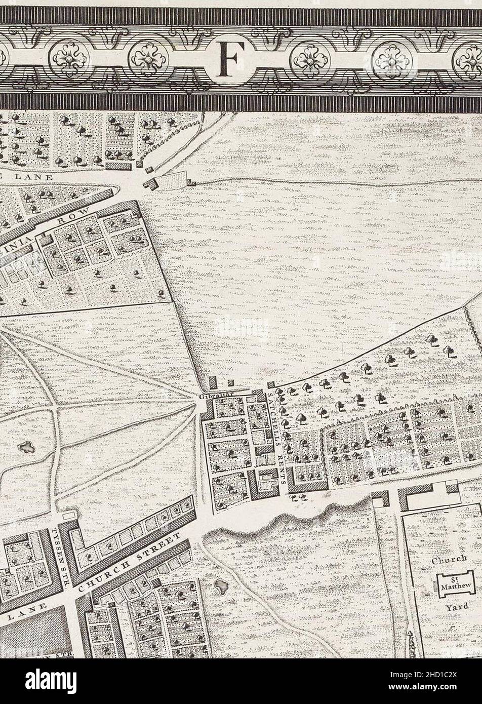 Rocque Map of London 1746 017 Stock Photo - Alamy