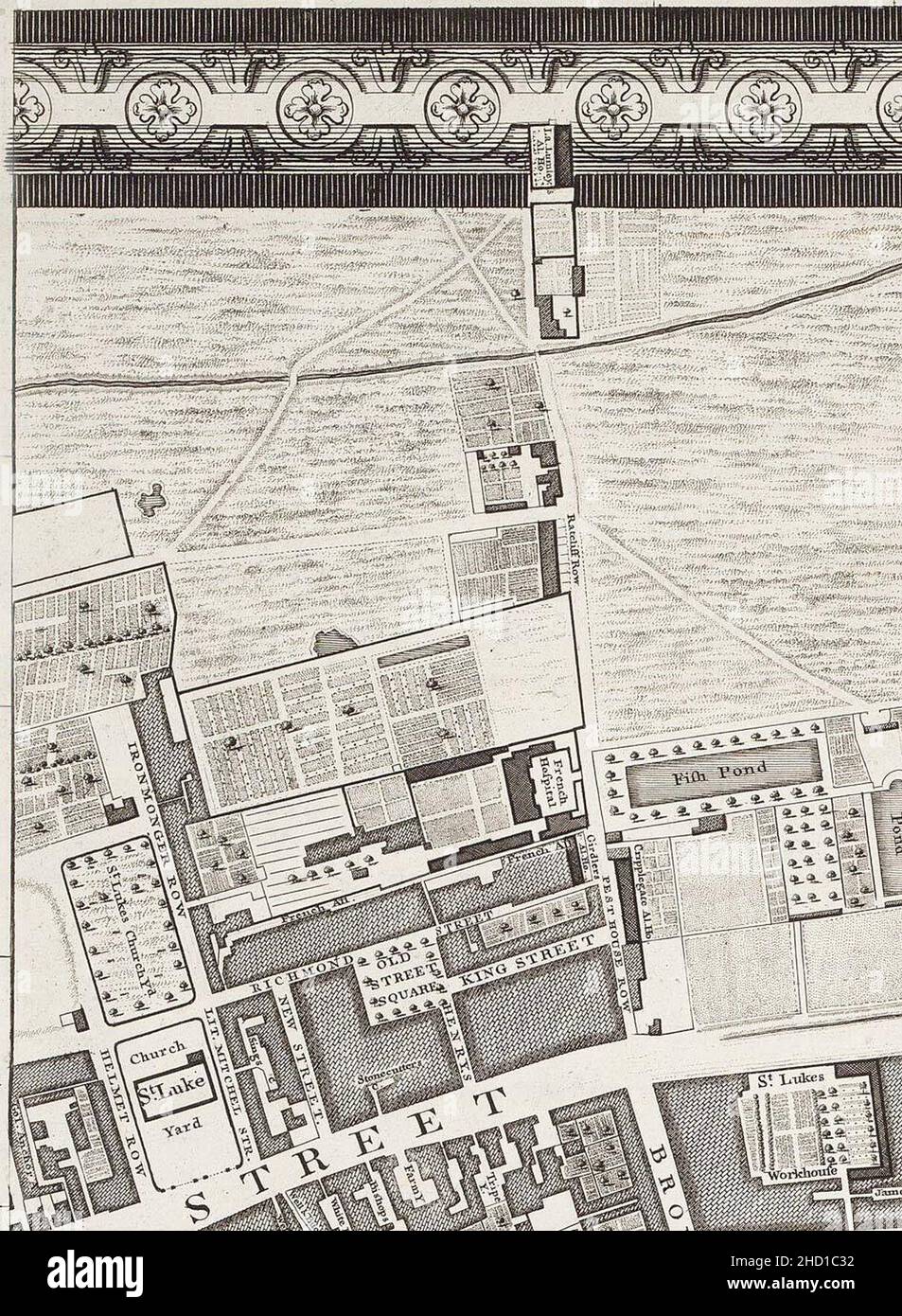 Rocque Map of London 1746 013 Stock Photo - Alamy