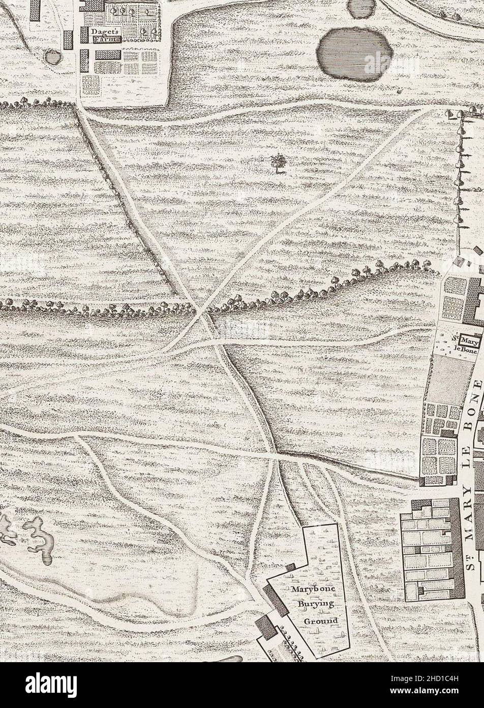 Rocque Map of London 1746 026 Stock Photo - Alamy