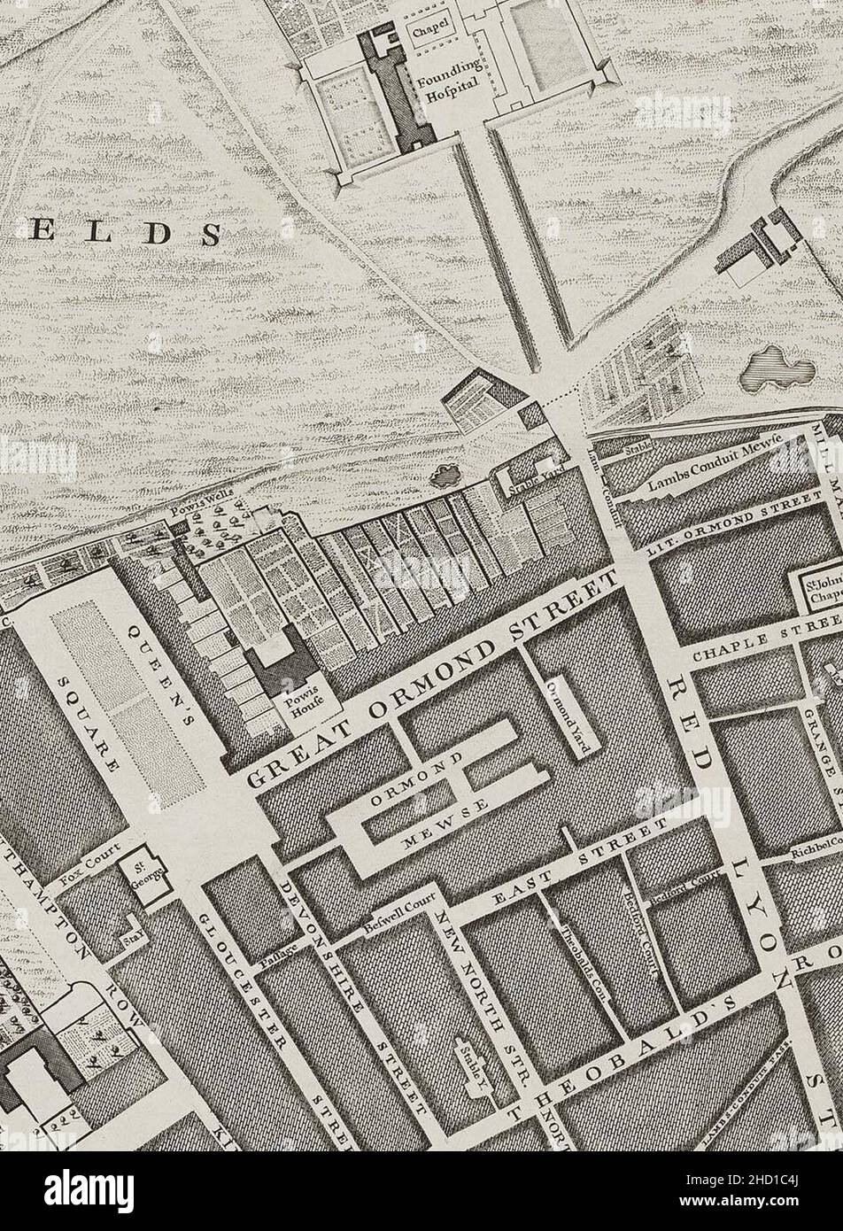 Rocque Map of London 1746 032 Stock Photo - Alamy