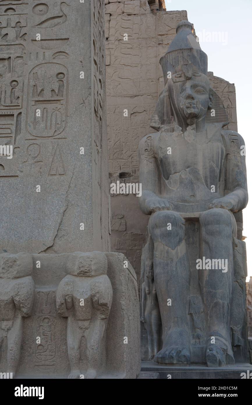 Colossus of Ramses II at the entrance to the Temple of Luxor, Egypt ...