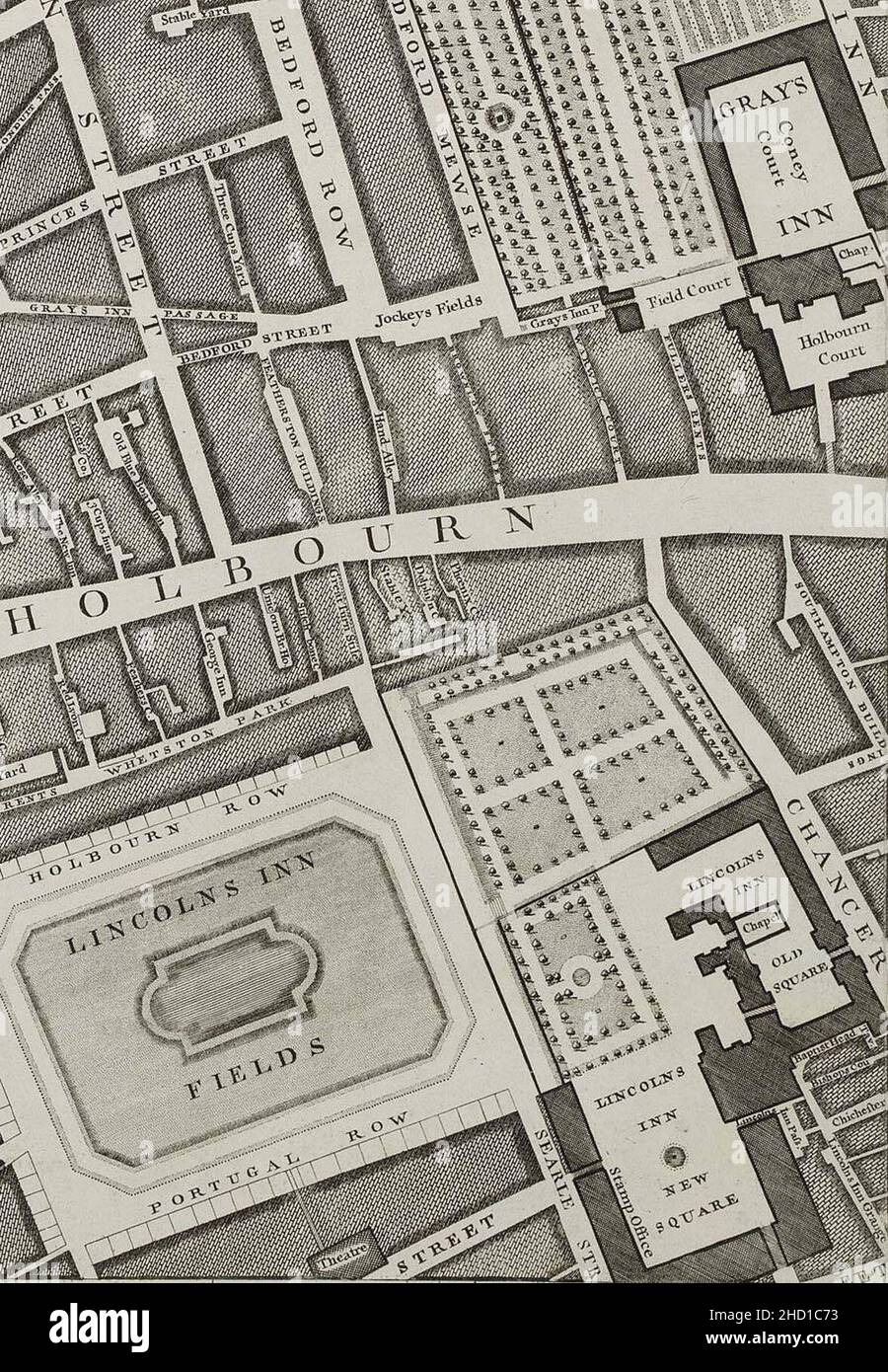 Rocque Map of London 1746 056 Stock Photo - Alamy