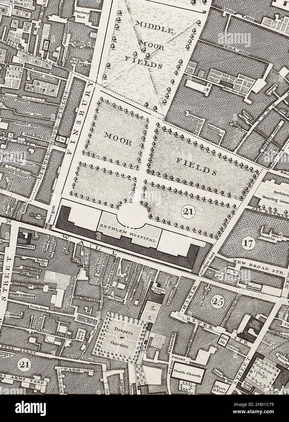 Rocque Map of London 1746 060 Stock Photo - Alamy