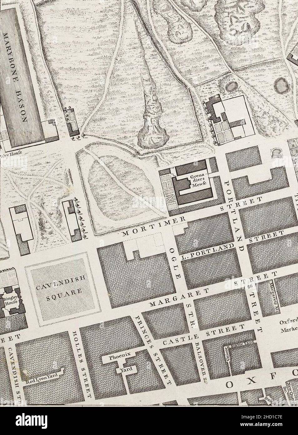 Rocque Map of London 1746 052 Stock Photo - Alamy