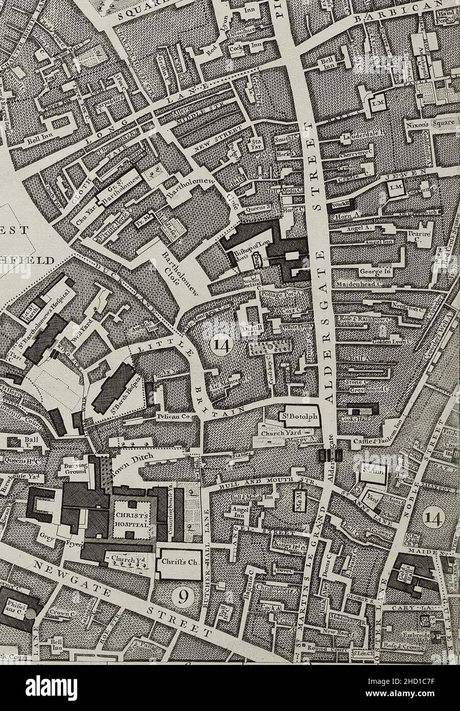 Rocque Map of London 1746 059 Stock Photo - Alamy