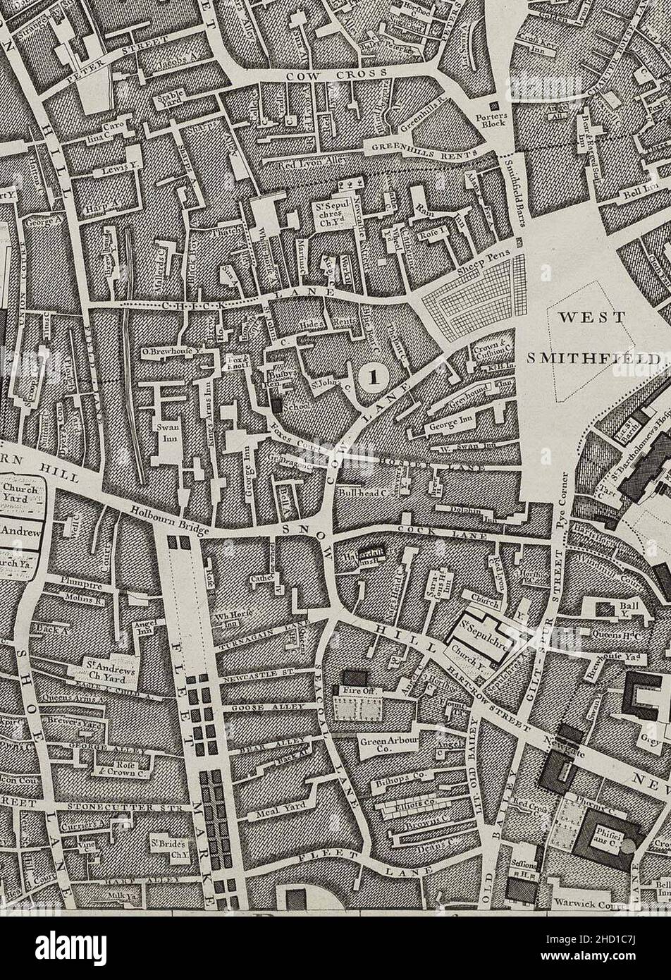 Rocque Map of London 1746 058 Stock Photo - Alamy