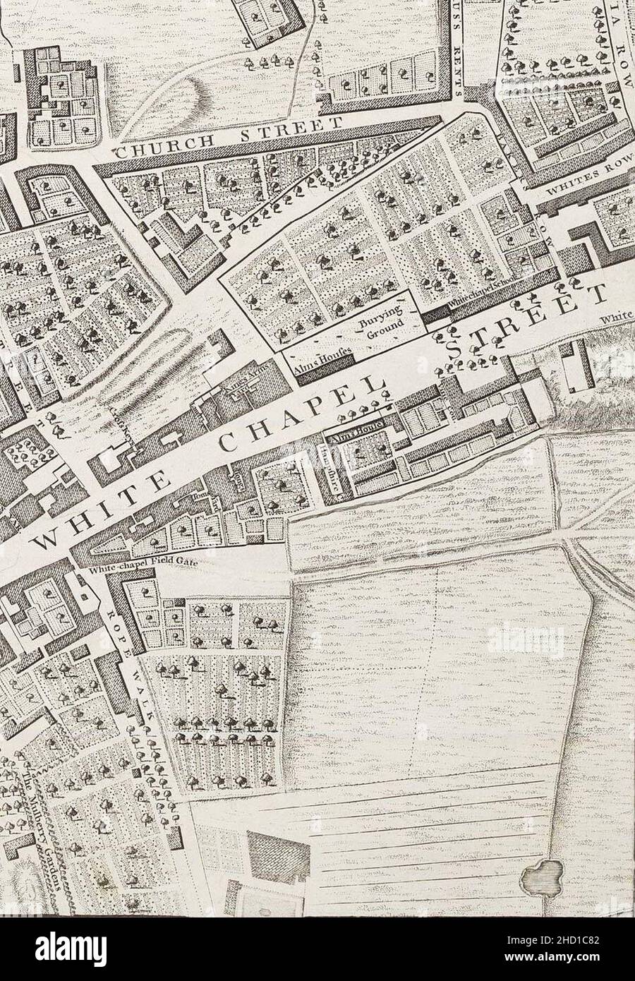 Rocque Map of London 1746 064 Stock Photo - Alamy