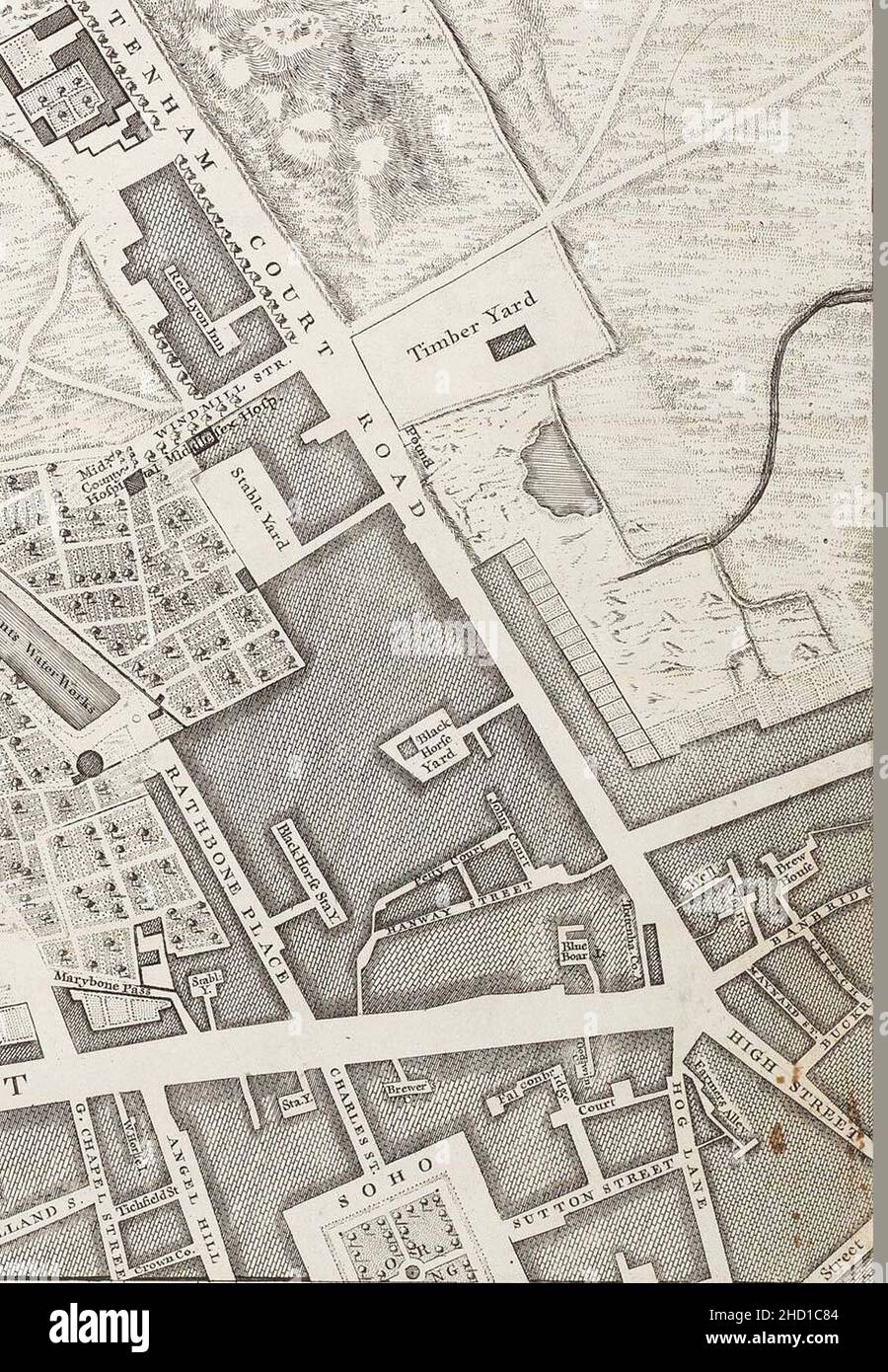 Rocque Map of London 1746 054 Stock Photo - Alamy