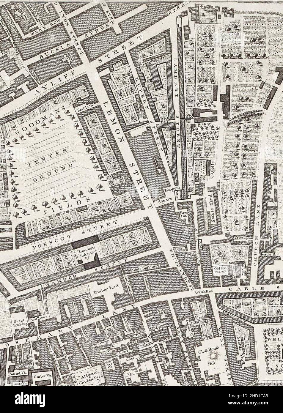 Rocque Map of London 1746 086 Stock Photo - Alamy