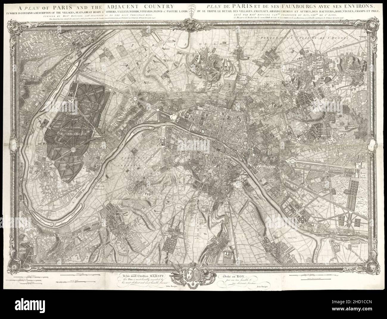 Rocque's rare plan of Paris and its environs - Daniel Crouch Rare Books ...
