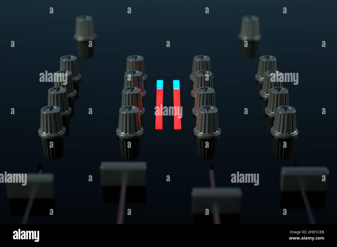 3D render DJ console with equalizer and adjustment buttons Stock Photo ...