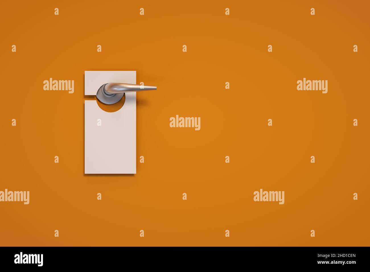 3D render Empty label on a door handle for your text Stock Photo - Alamy