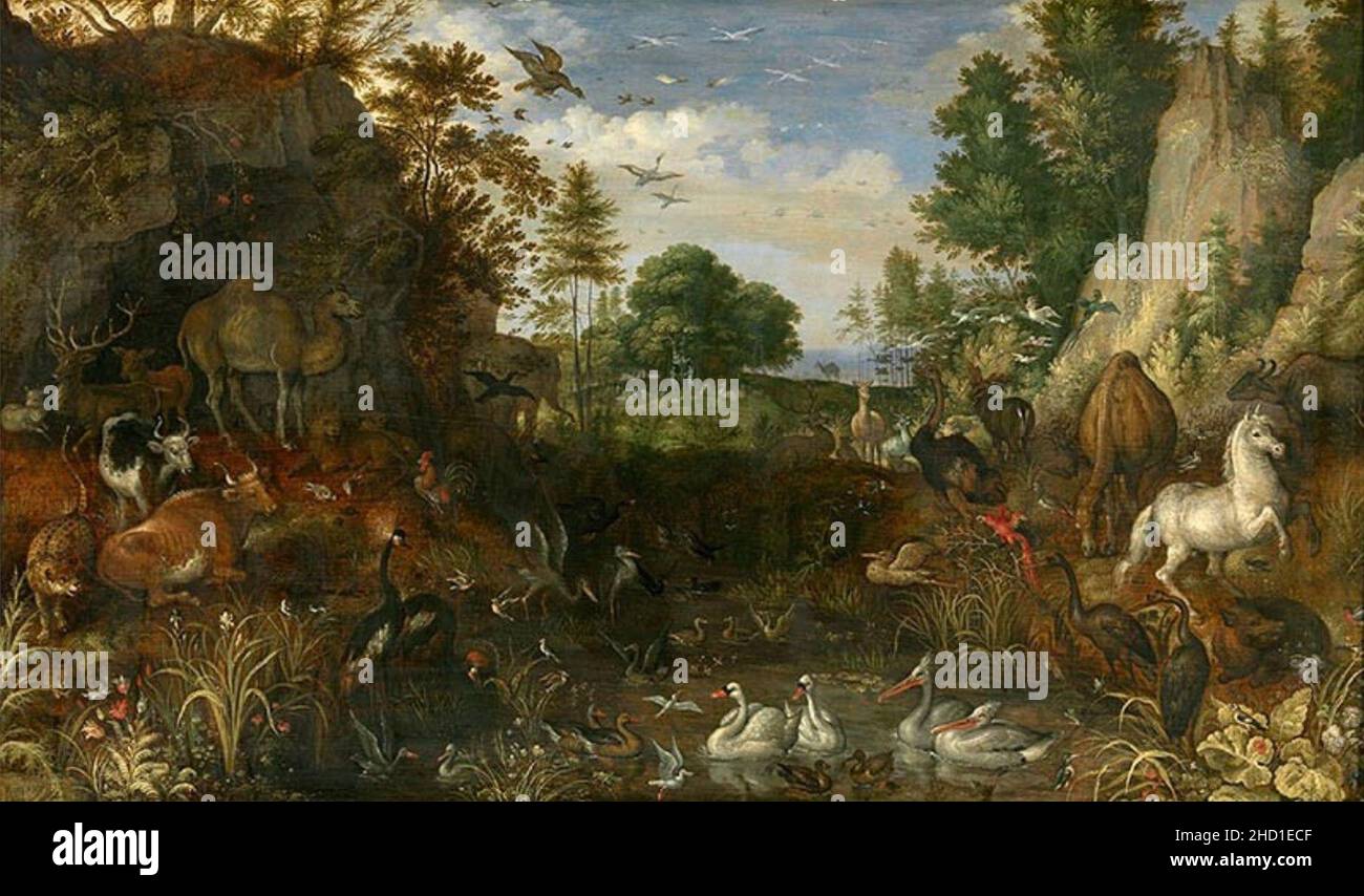 Roelant Savery - The Garden of Eden Stock Photo - Alamy