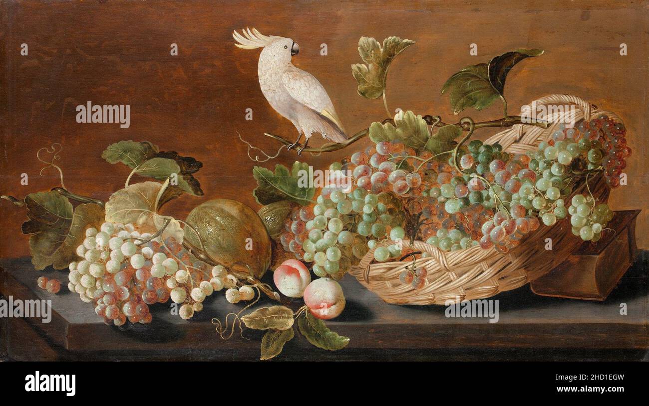 Roelof Koets, attributed to - Still life with parrot Stock Photo - Alamy