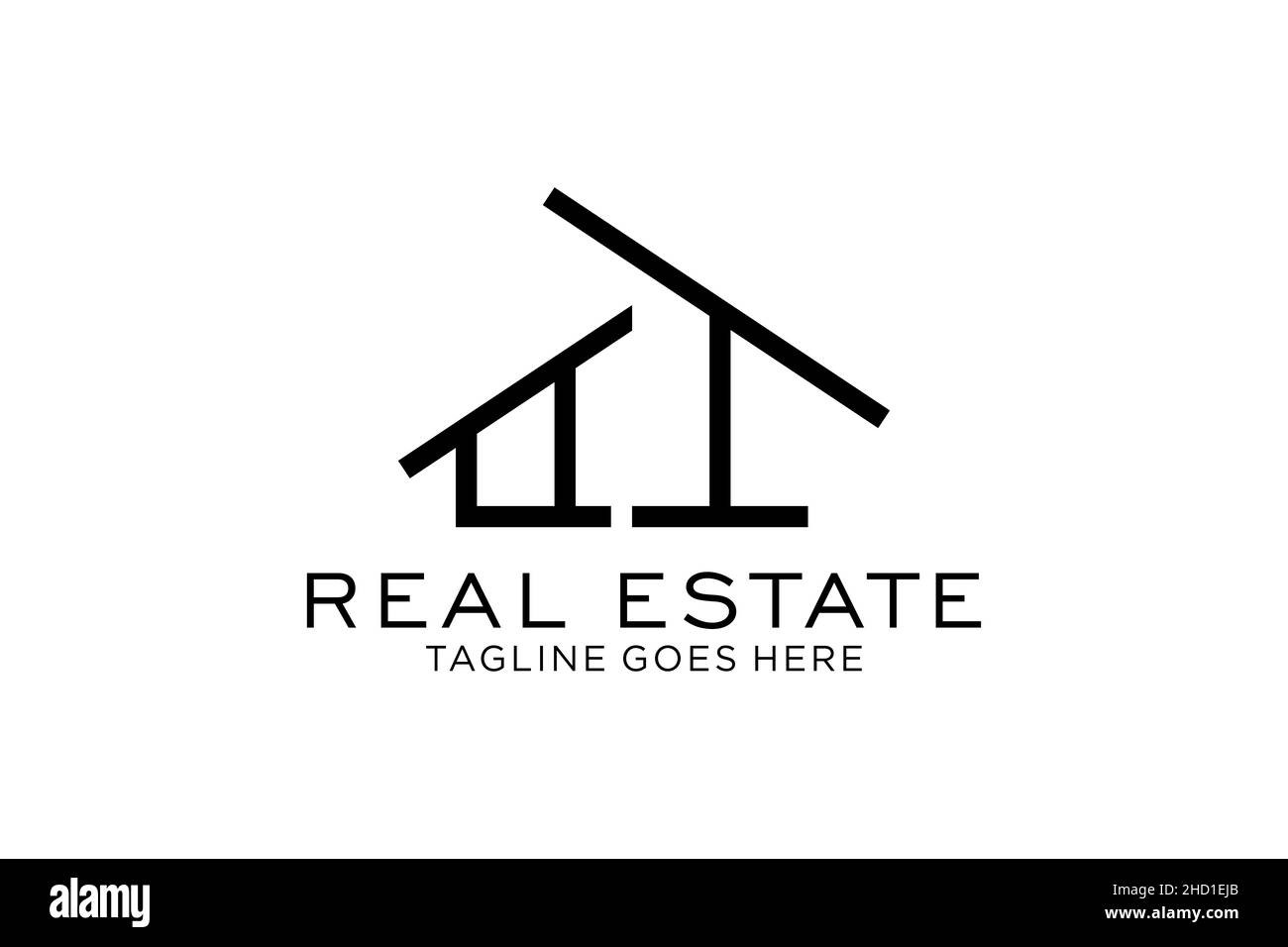 Letter T Simple modern building architecture logo design with line art ...