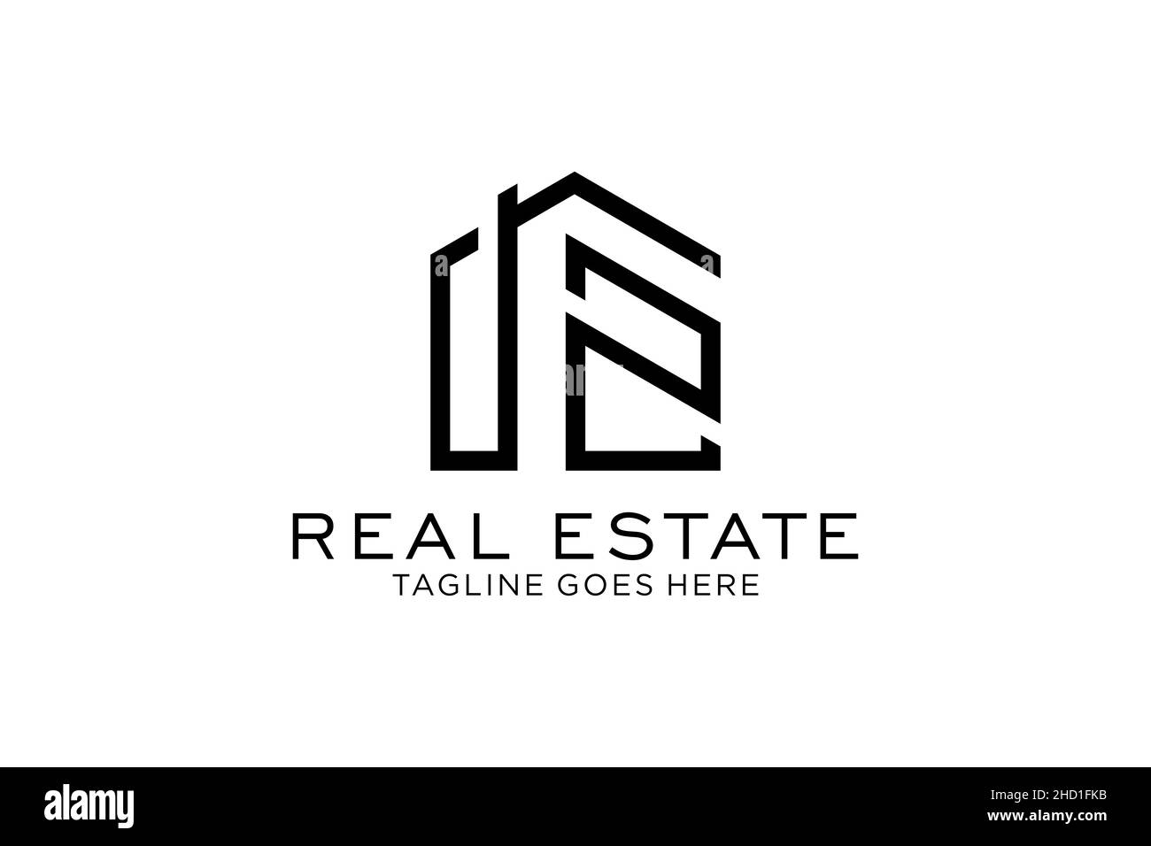 Letter Z Simple modern building architecture logo design with line art ...