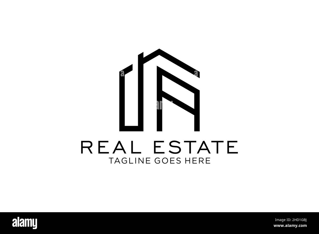 Letter A Simple modern building architecture logo design with line art ...
