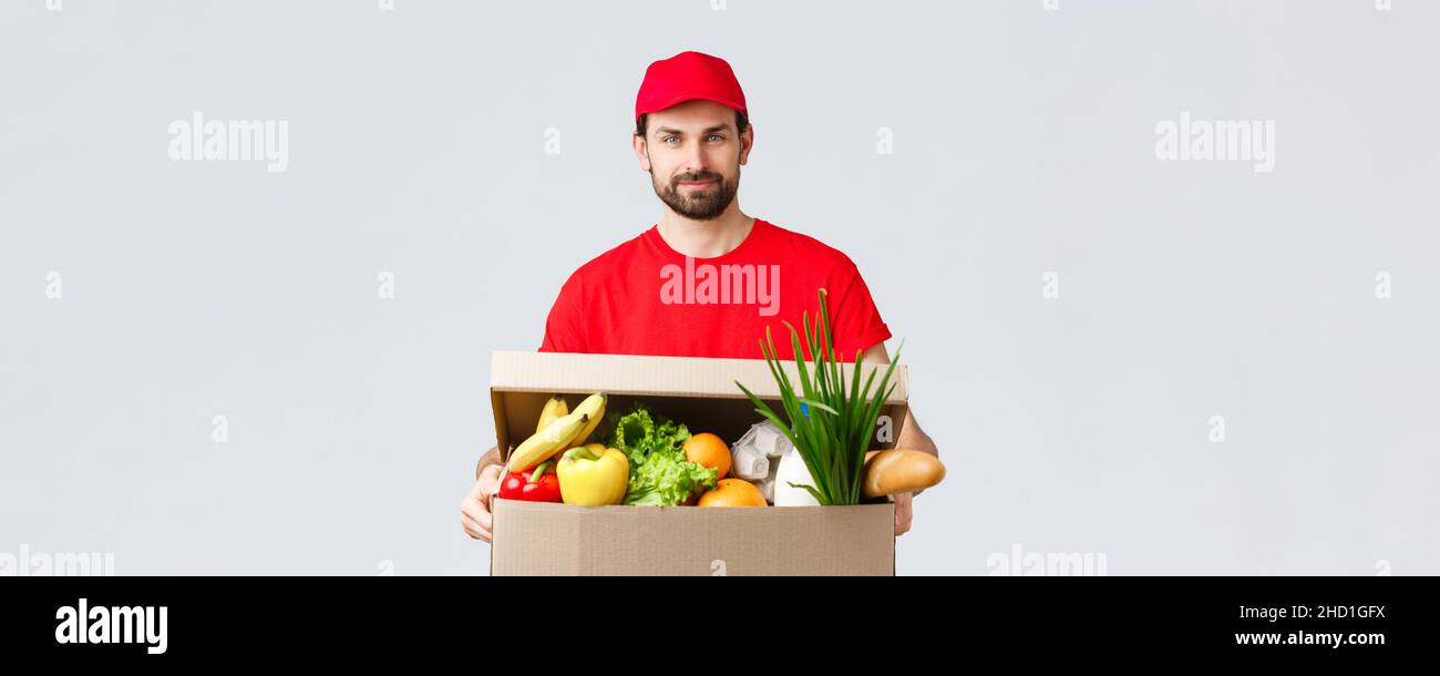 Groceries and packages delivery, covid-19, quarantine and shopping ...