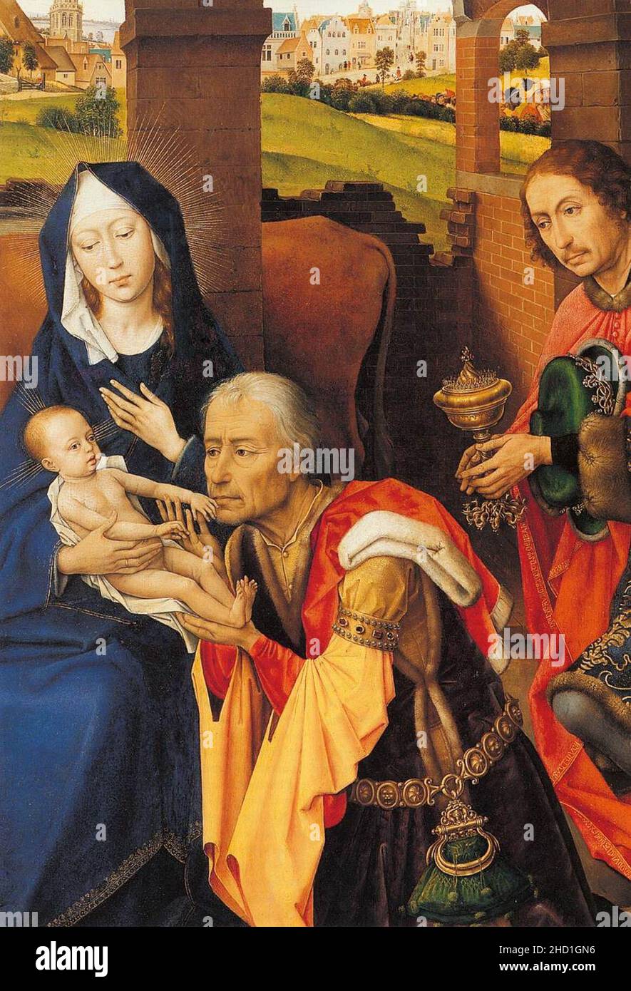 Rogier van der Weyden - St Columba Altarpiece (detail Stock Photo - Alamy