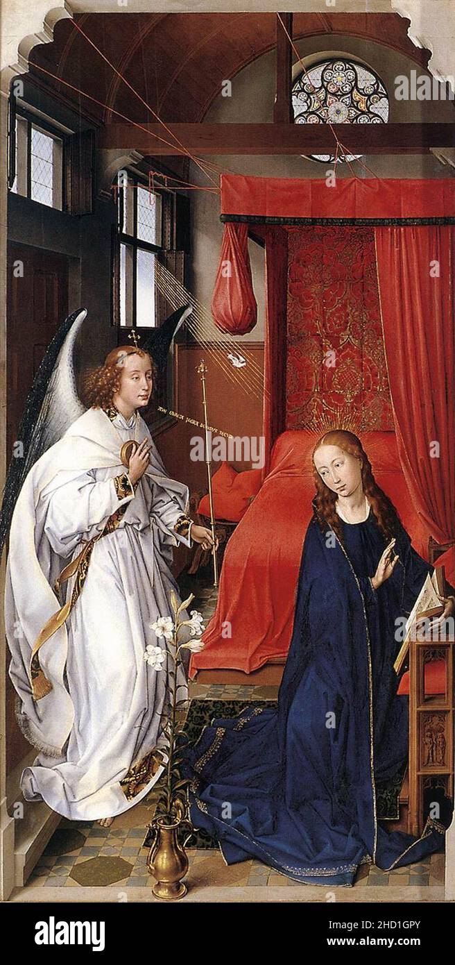 Rogier van der Weyden - St Columba Altarpiece (left panel Stock Photo - Alamy