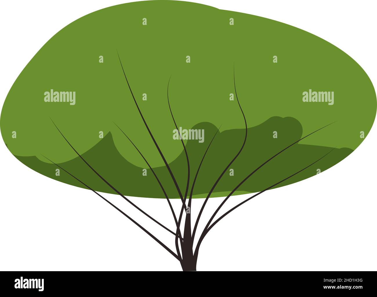 Tree set on doodles vector any season winter, spring, summenr, autumn ...