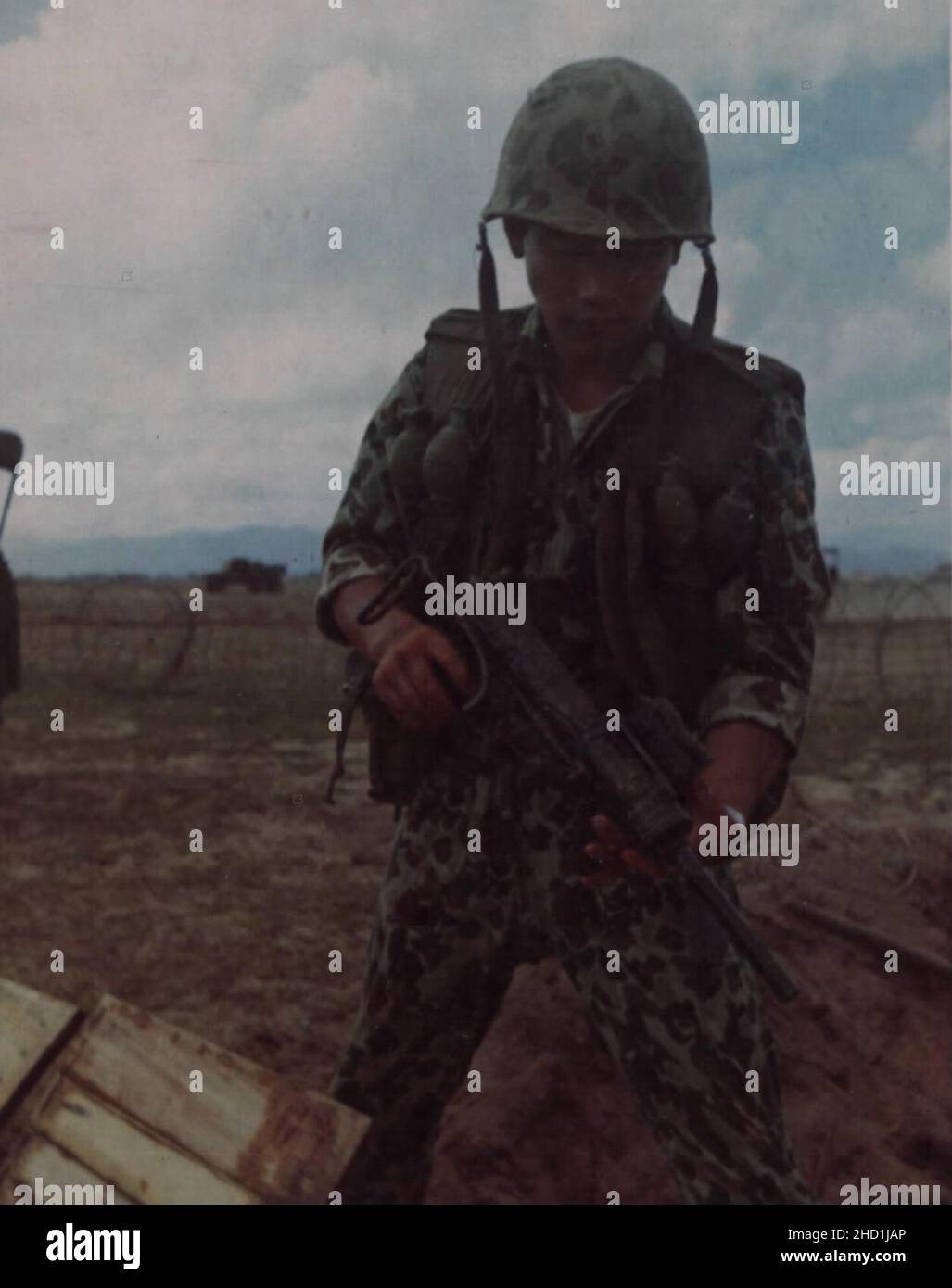 ROKMC with captured weapon, February 1966 Stock Photo - Alamy