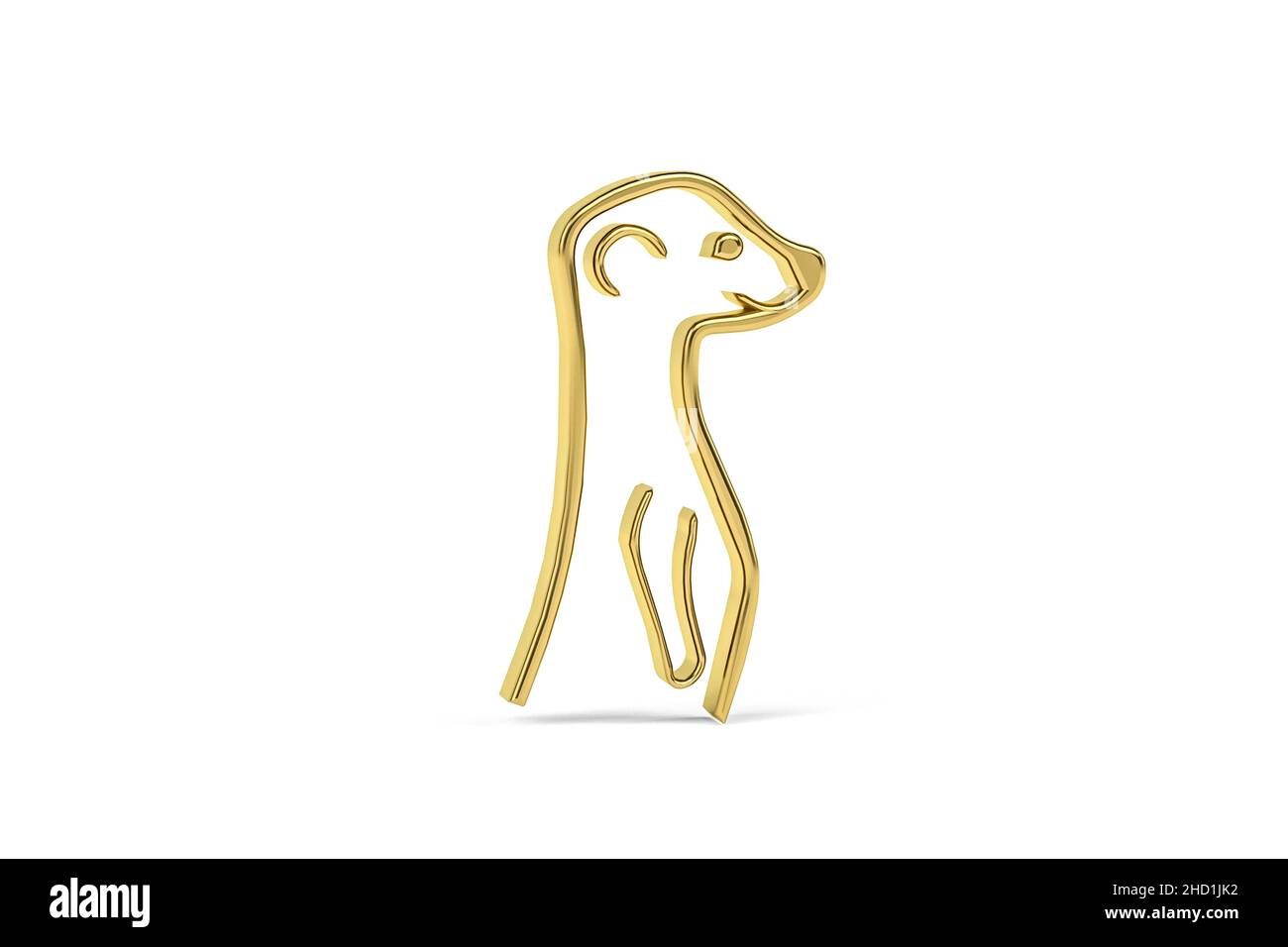Golden 3d meerkat icon isolated on white background - 3d render Stock ...