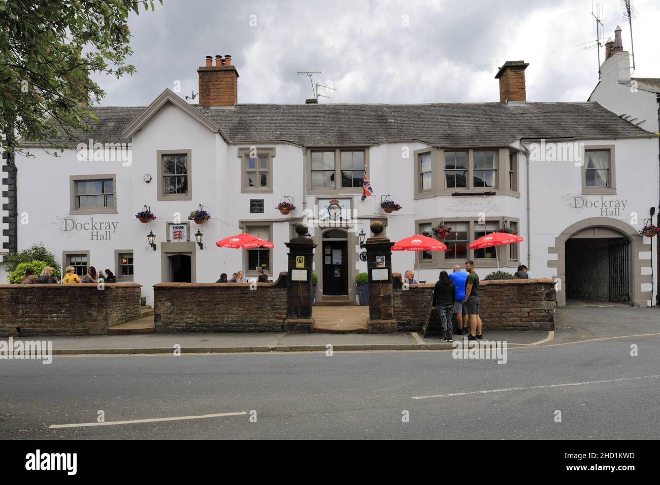 The Dockray Hall pub, Penrith town, Cumbria, England, UK Stock Photo ...