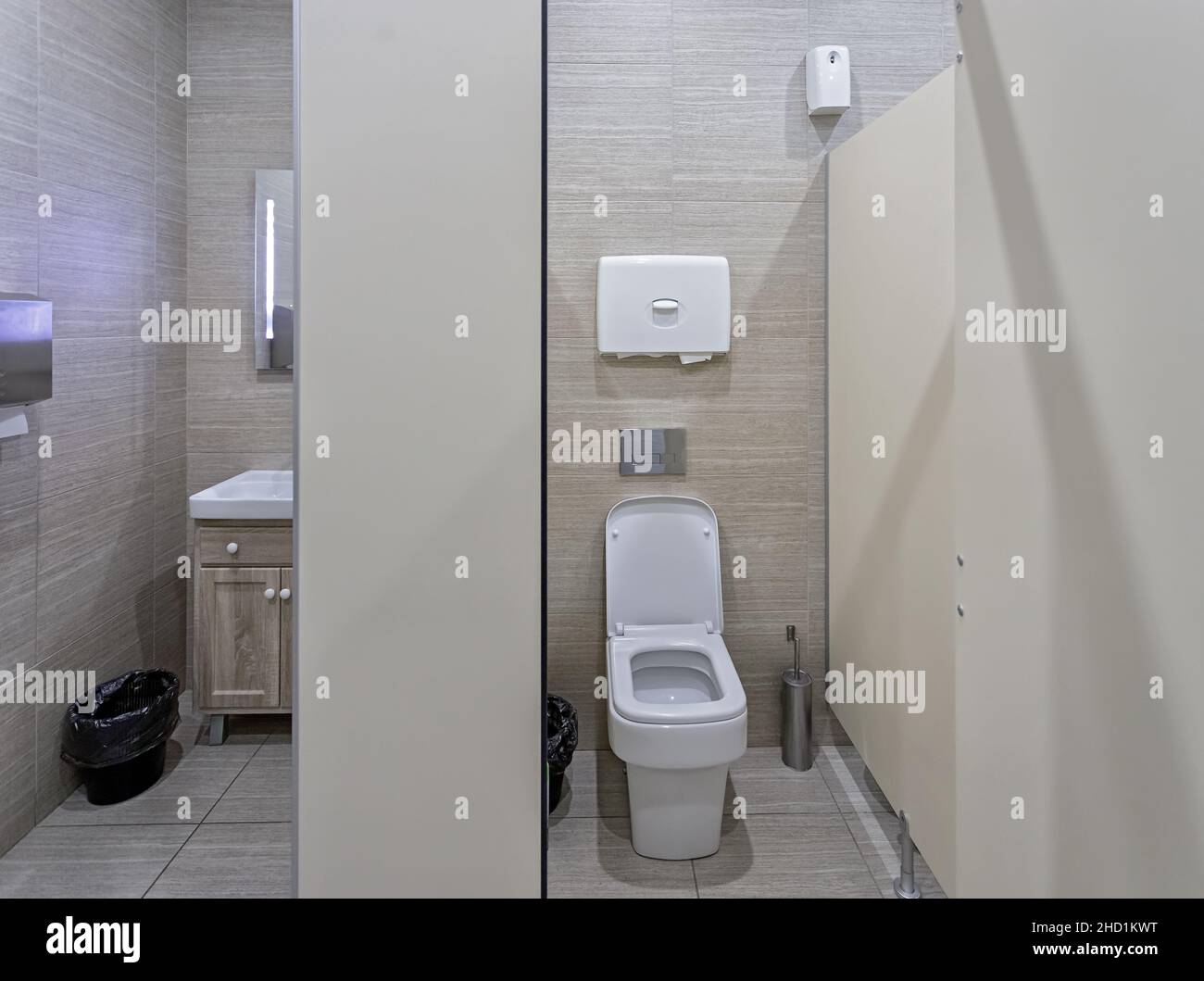 Clean new public toilet room empty. Public toilet and Bathroom interior ...