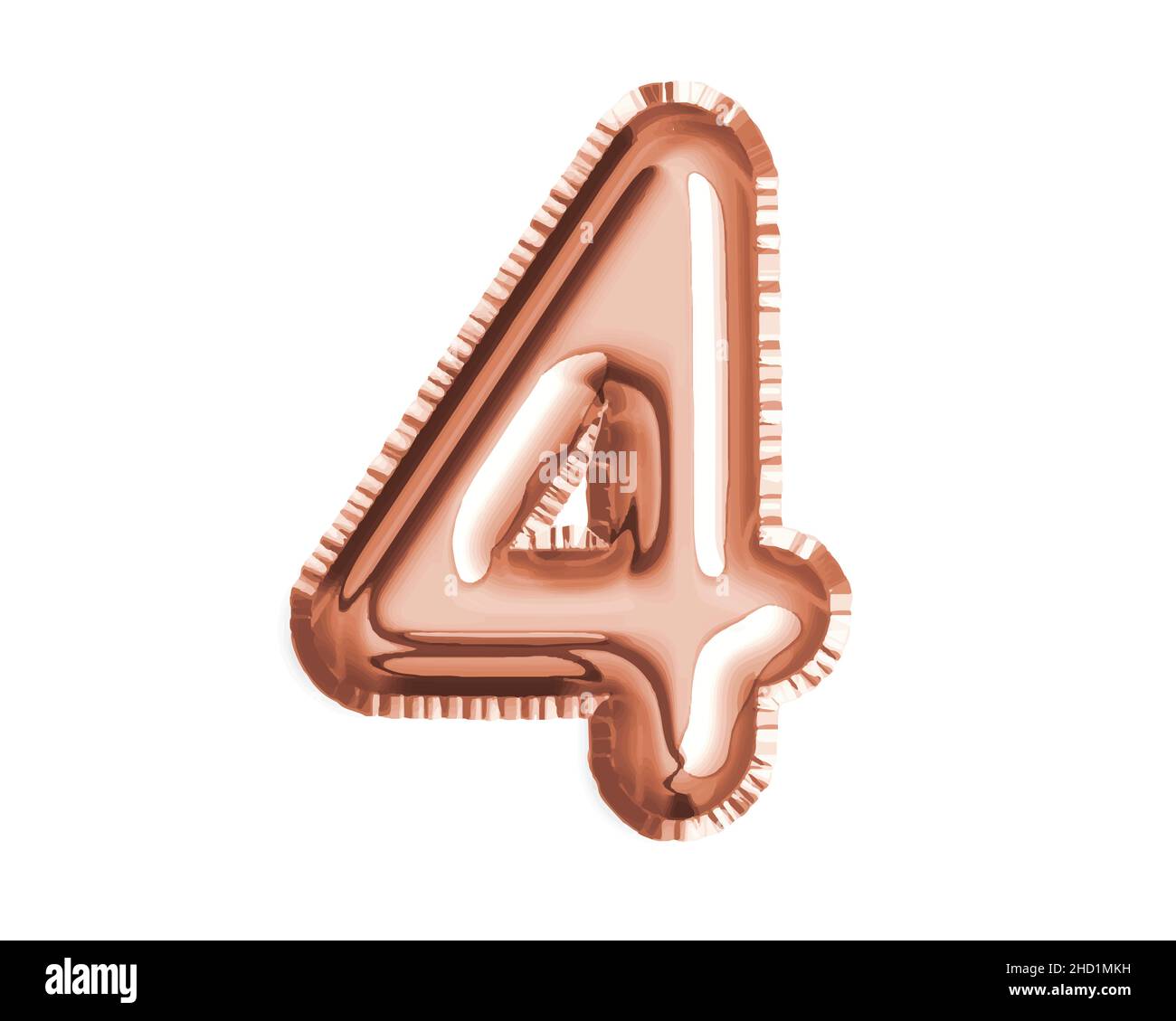 The rose gold, bronze number four air balloon for baby shower celebrate ...