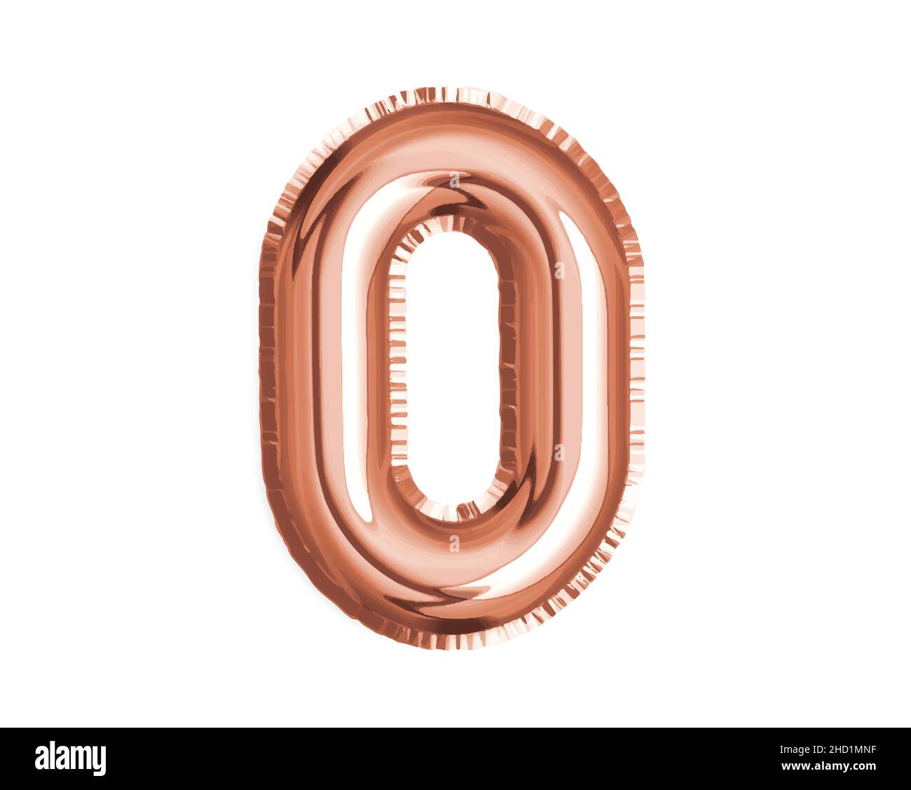 The rose gold, bronze number zero air balloon for baby shower celebrate ...