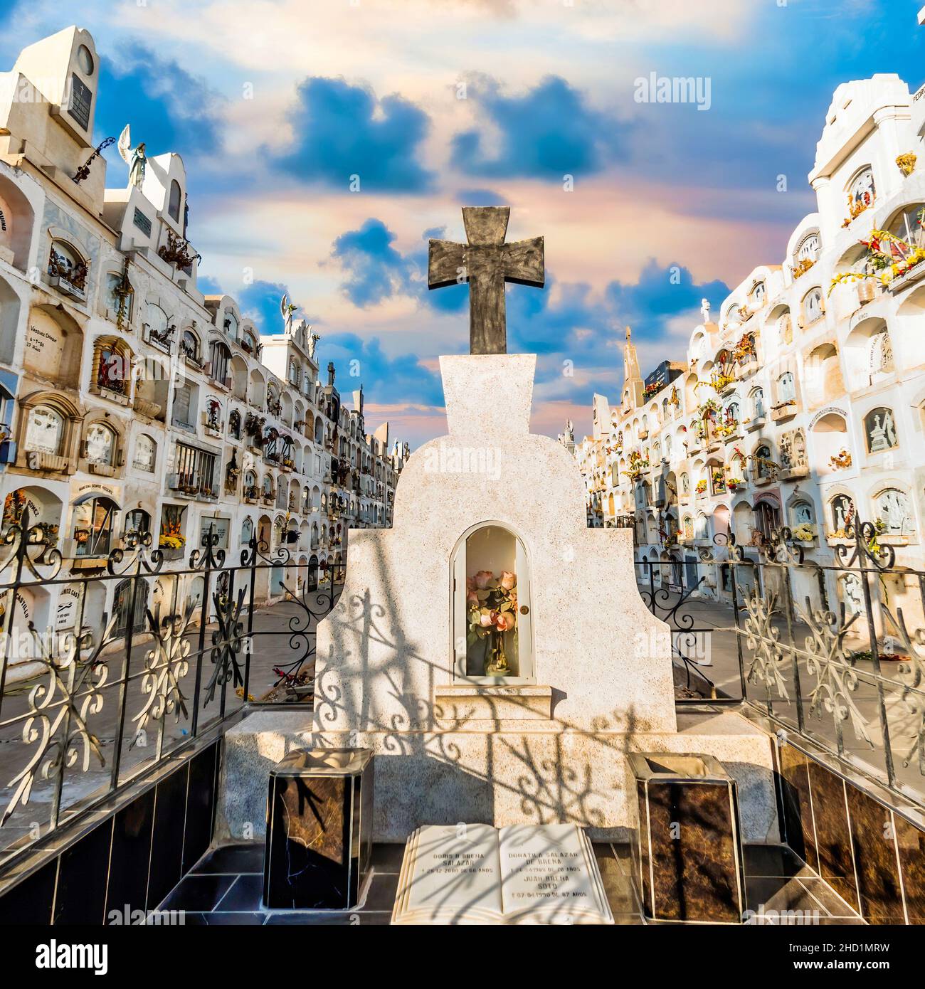 Lima, Peru - August 2017: Traditional cemetery with above the ground ...