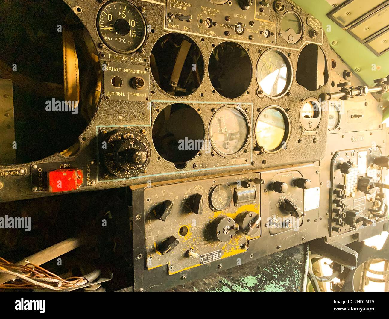 Inside pilot cabin in a plane Stock Photo - Alamy
