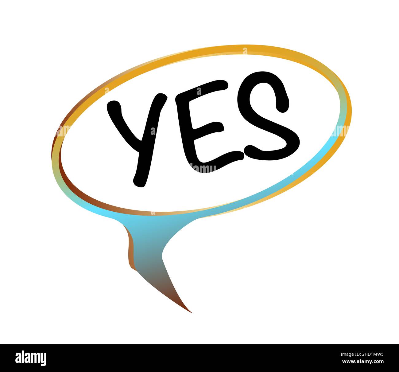 Yes speech bubble set over a white background Stock Photo - Alamy