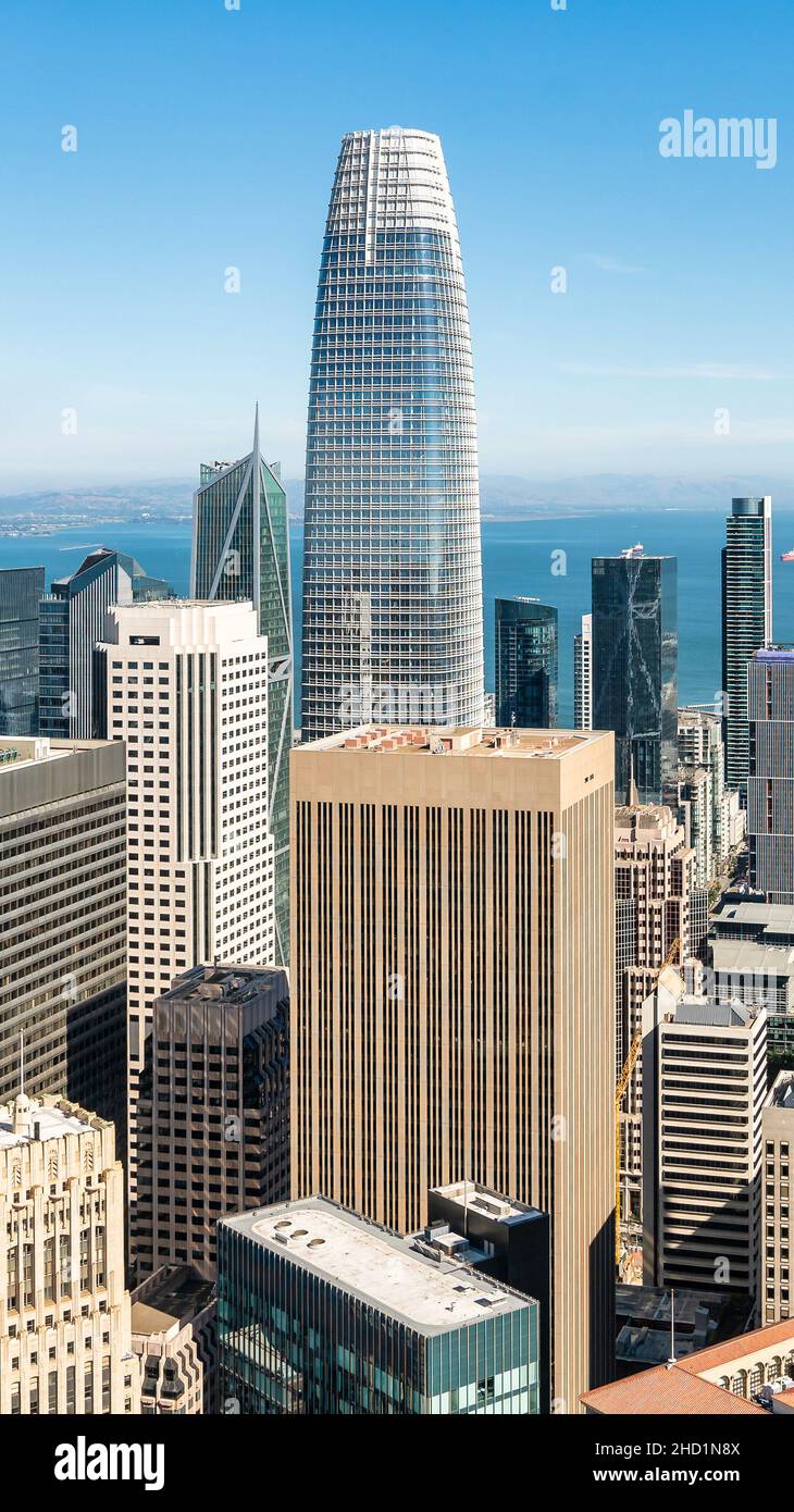 San Francisco, California, USA - August 2019: San Francisco cityscape ...