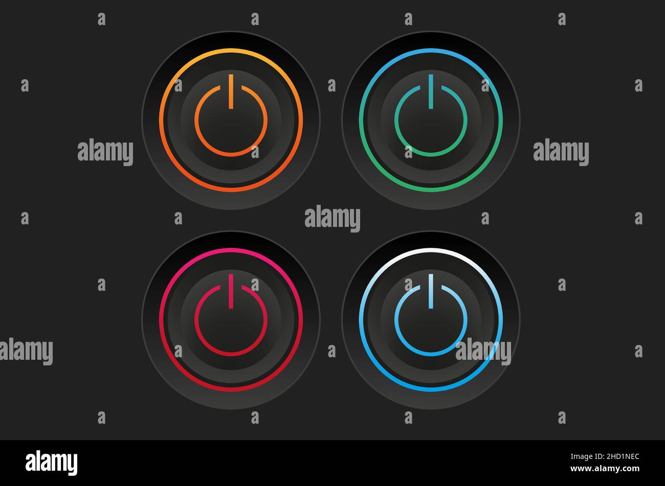 Four colored switch button on black background Stock Vector Image & Art ...