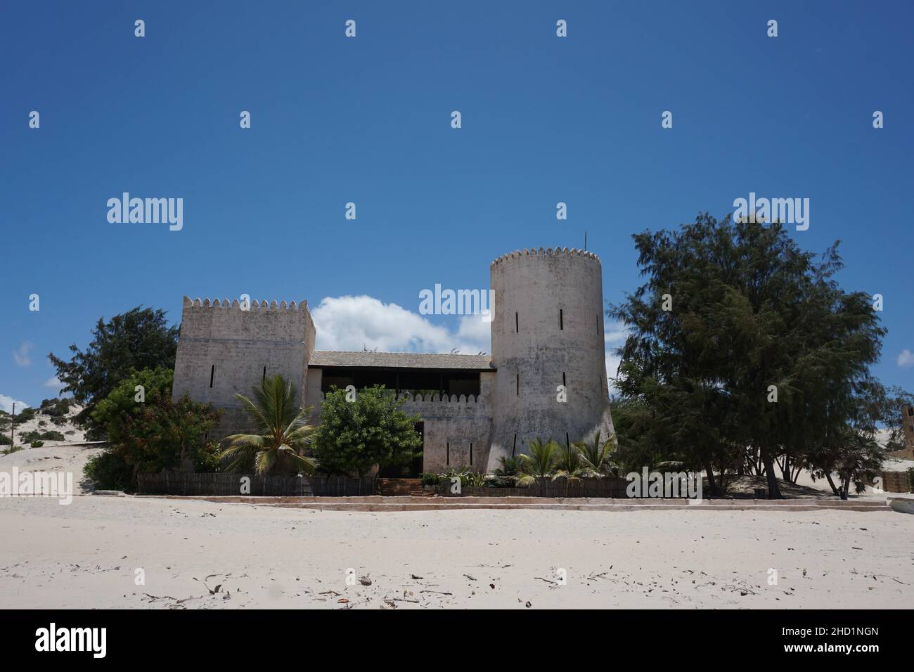 The Fort of Shela, located directly at the beach on Lamu, Kenya Stock ...