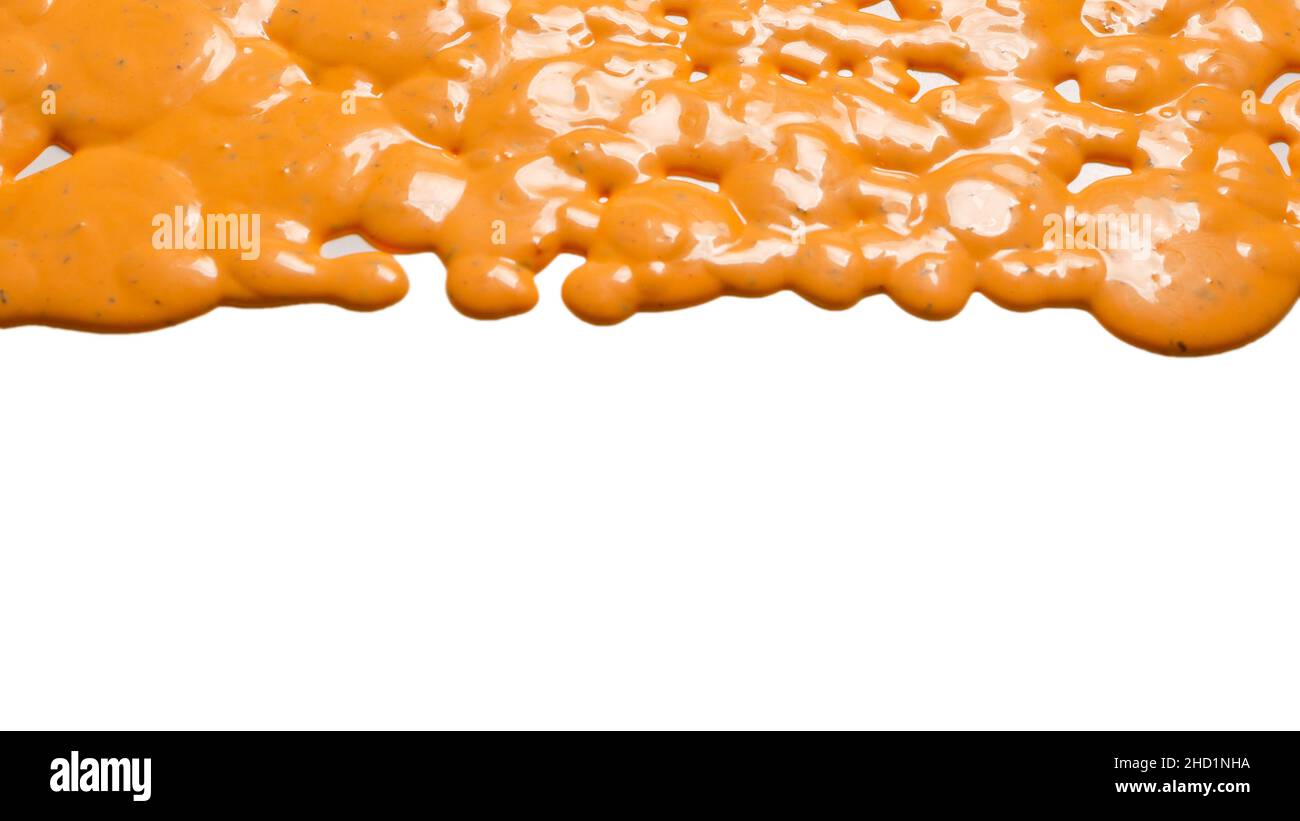 Whipped delicious sauce texture. Hamburger sauce background. Top view ...