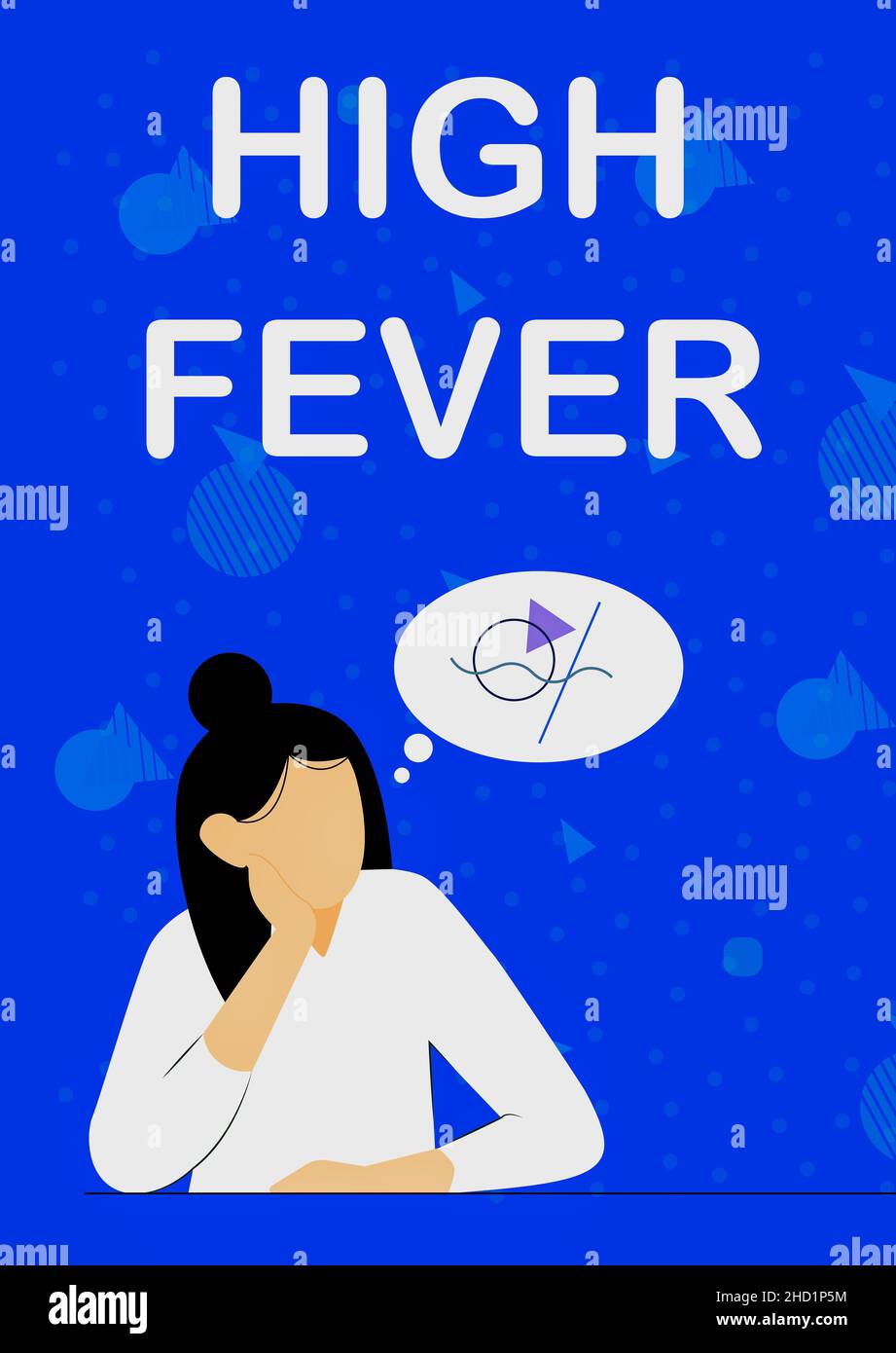 Text sign showing High Fever. Business overview medical condition which ...