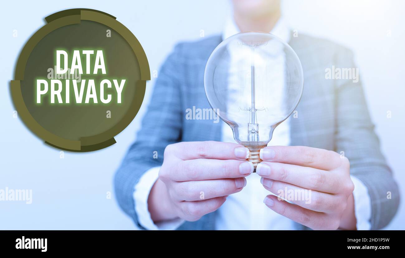 Text Caption Presenting Data Privacy Word Written On Internet Security
