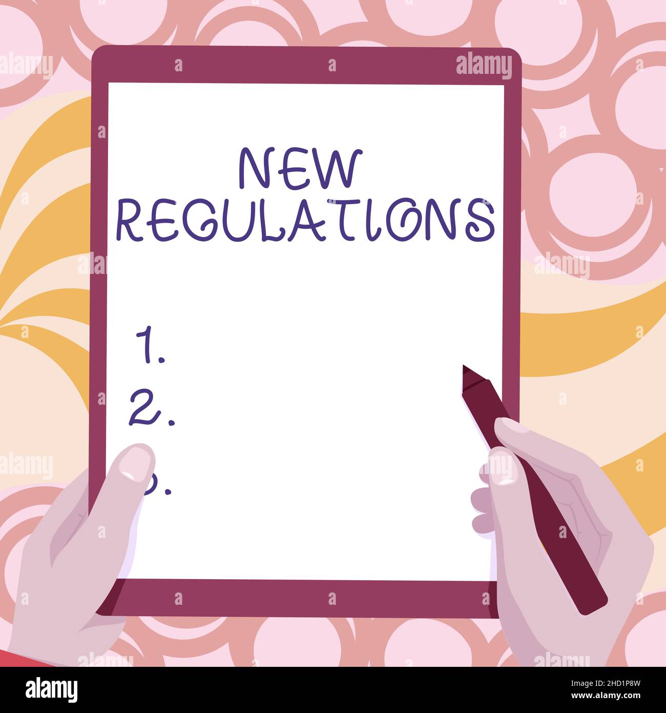 Text sign showing New Regulations. Business concept latest established ...