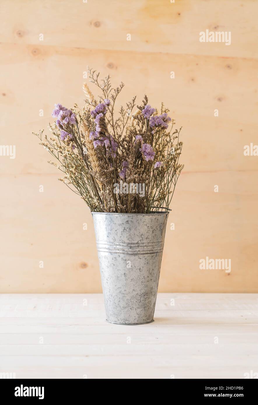 statice and caspia flowers in vase Stock Photo - Alamy