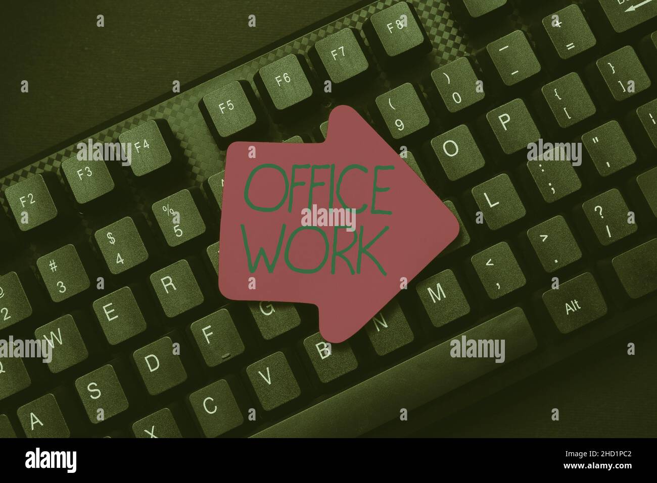 Text caption presenting Office Work. Word for a work that primarily ...