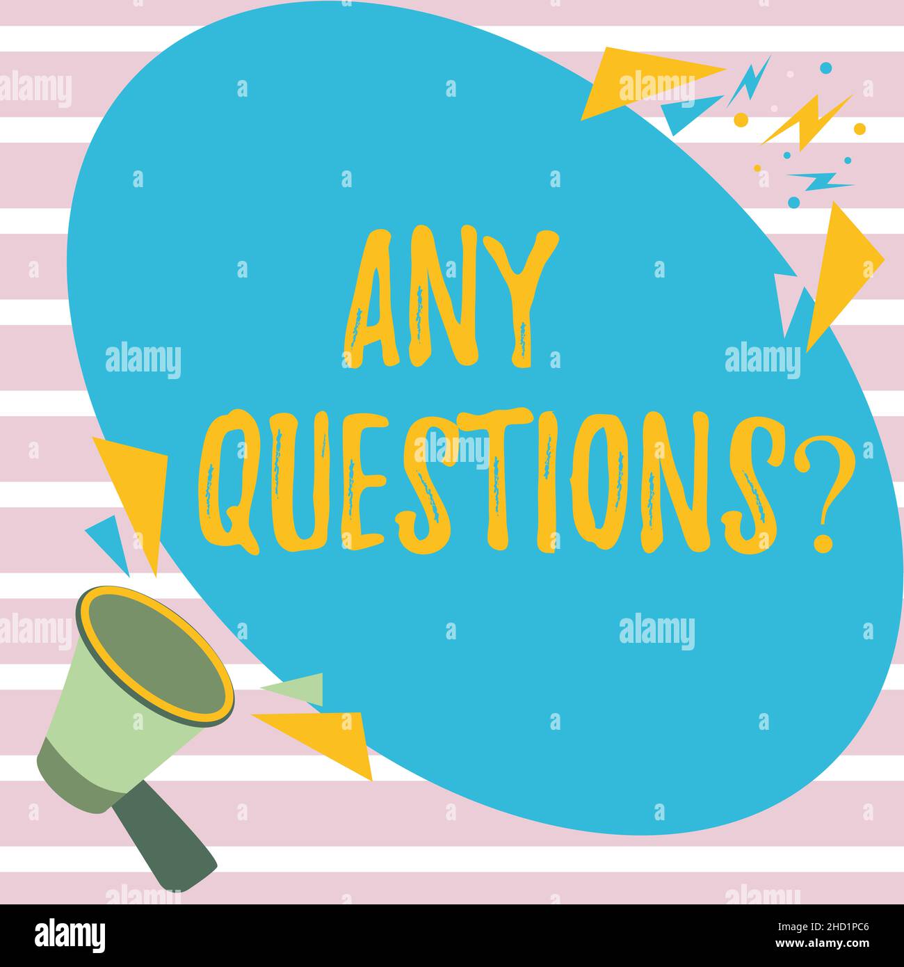 Hand writing sign Any Questions Question. Word for Allowing any ...